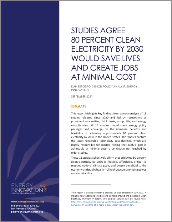 New Report Shows Growing Consensus on Benefits of 80% Clean Electricity ...